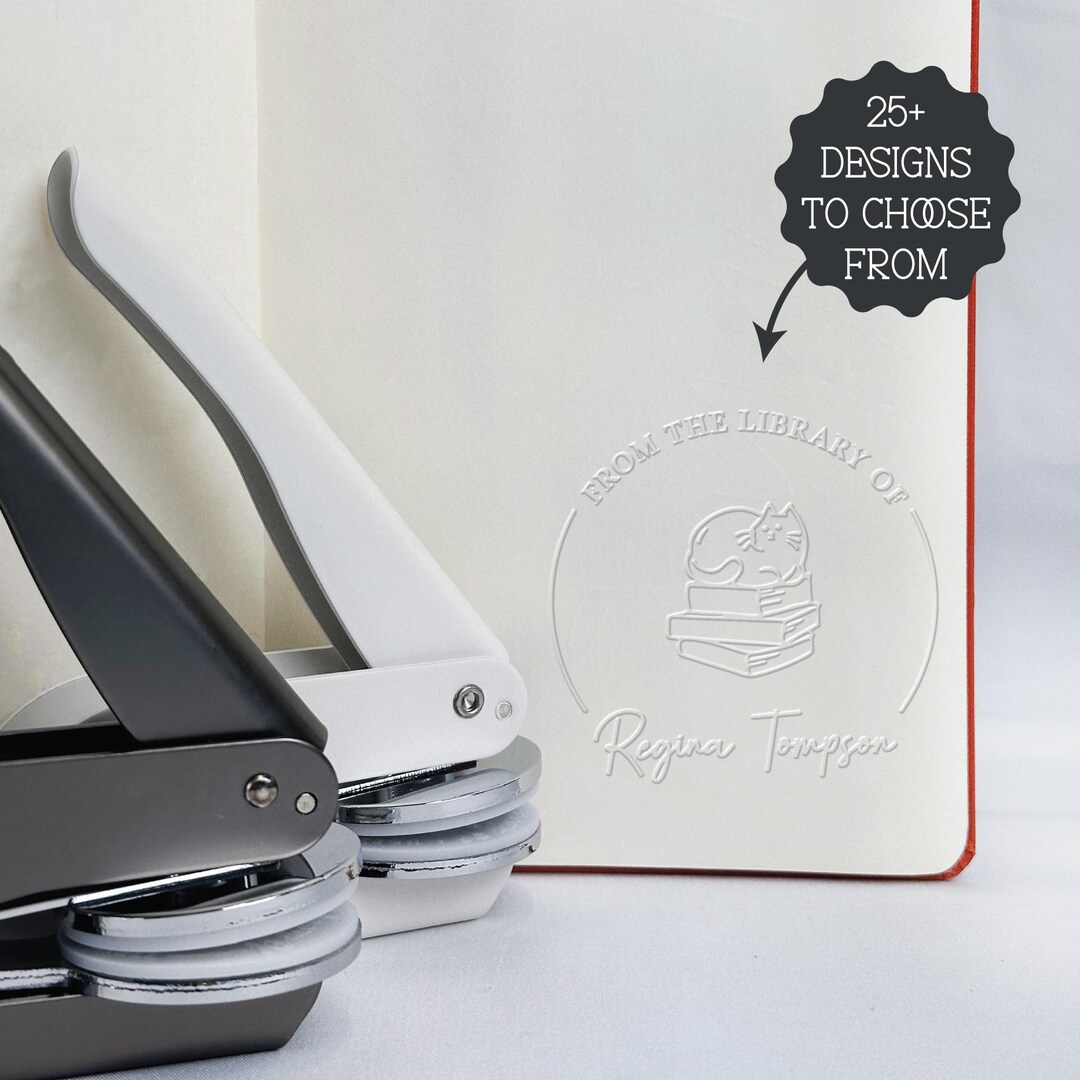 Personalized Book Embosser – 25+ Designs & 5 Color Options to Stamp ...