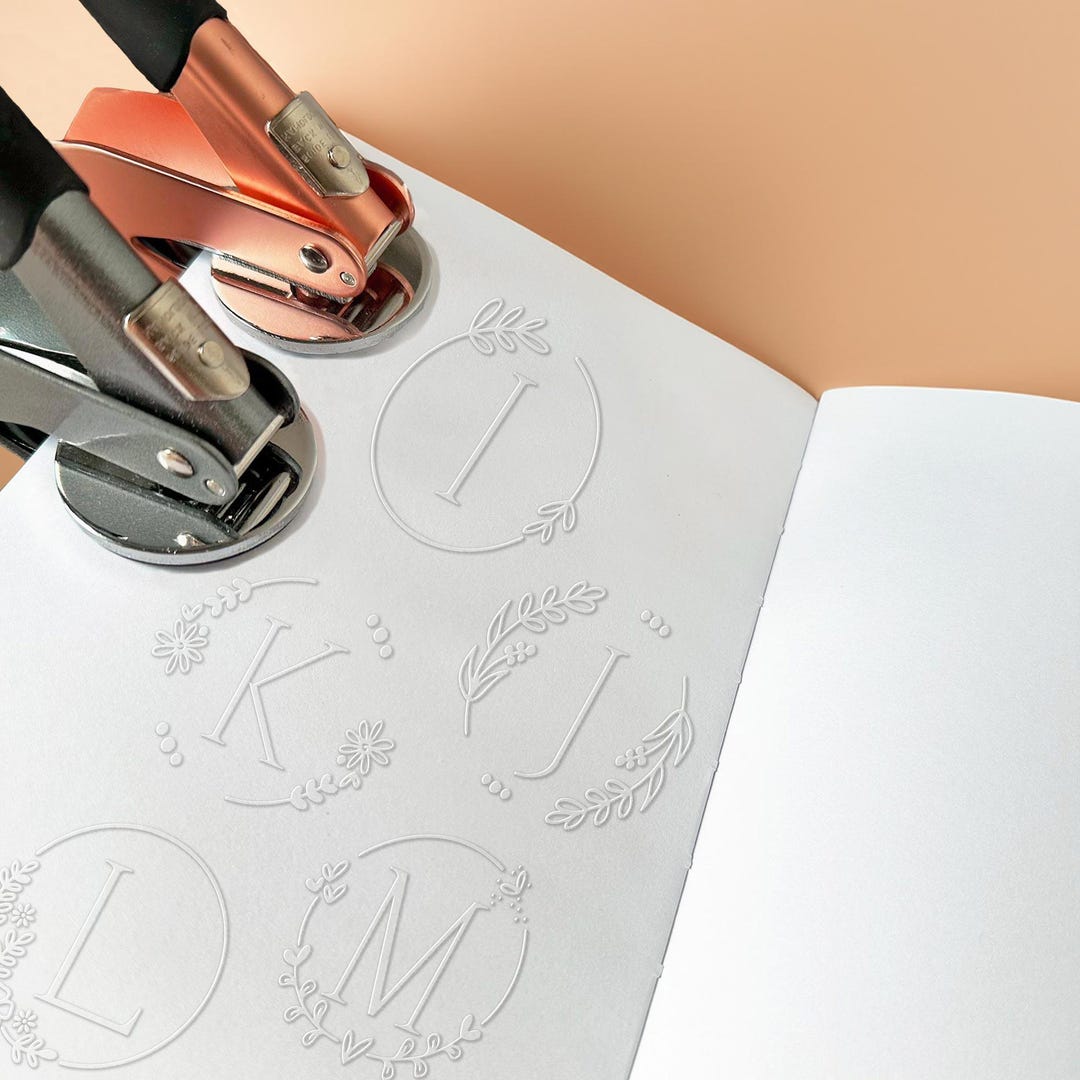 Initial Embosser Stamp, Personal Monogram Embosser, Custom Wedding ...