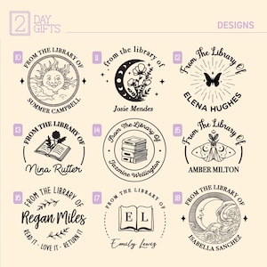 Custom Book Stamp, Bookplate Stamp, From the Library of Custom Book ...