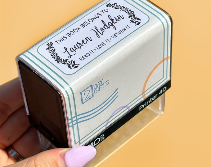 Custom Book Stamp, Bookplate Stamp, From the Library of Custom Book ...