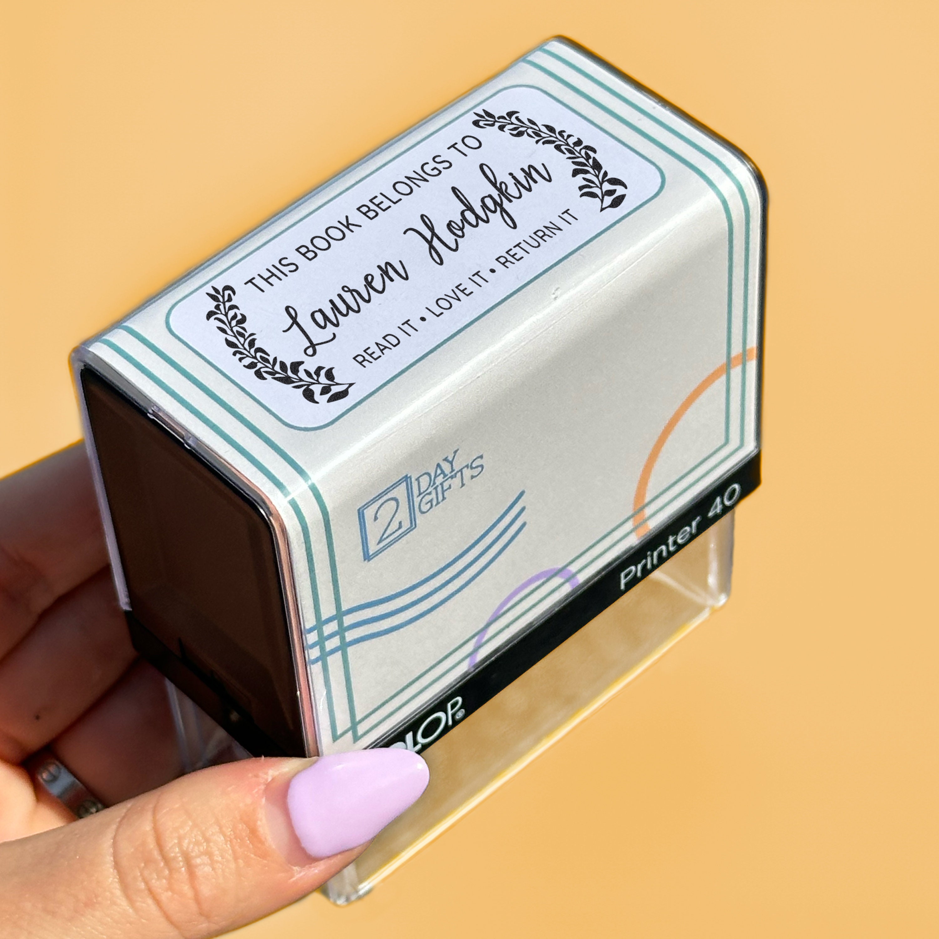 Personalized Book Stamp, Self Inking and Wooden Stamp Option, This Book ...