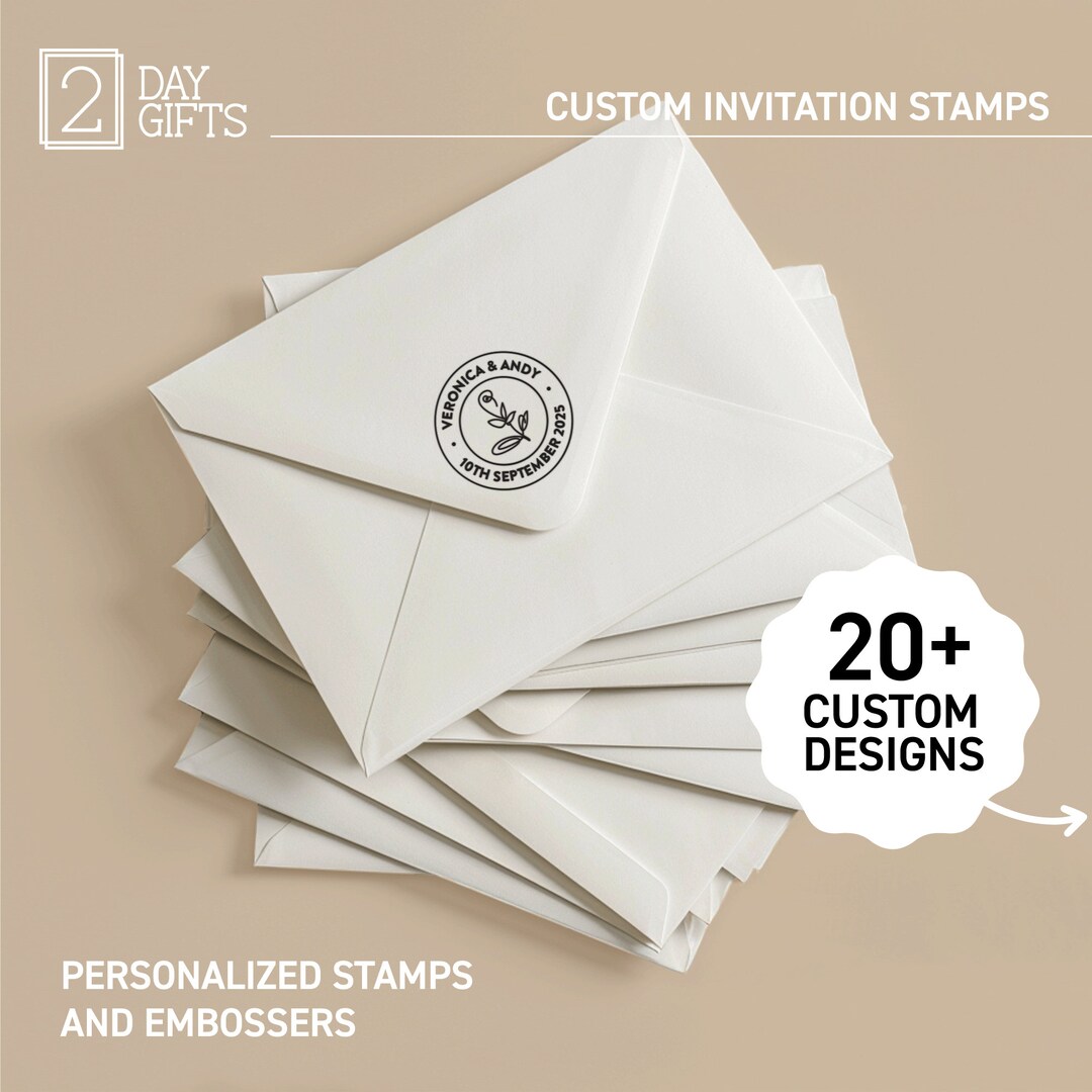 Custom Wedding Stamp, Wedding Save the Date Embosser Stamp, Wedding ...