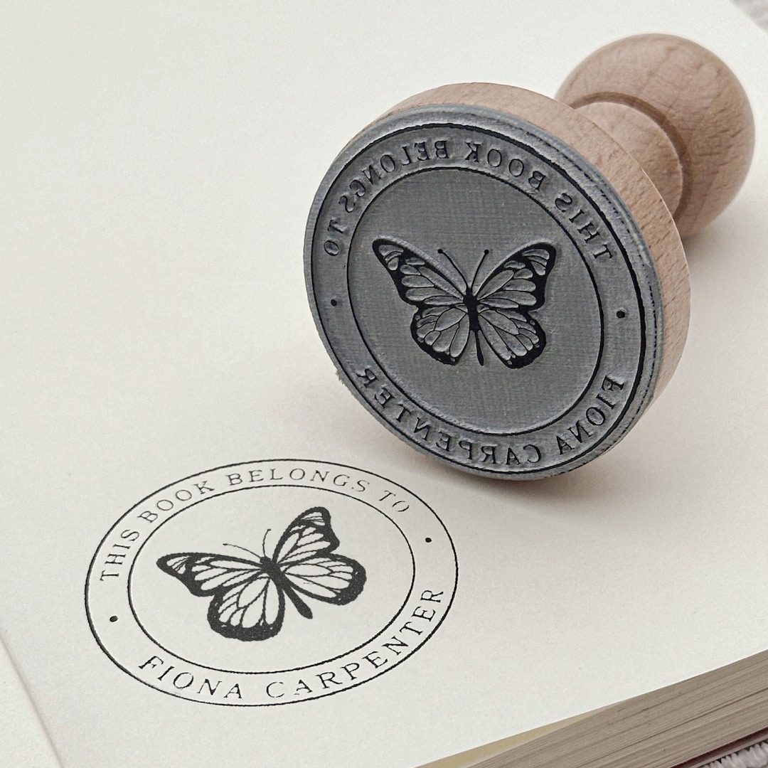 Custom Book Stamp, Rubber Stamp, Wood and Self Inking Stamp, 8 Designs ...
