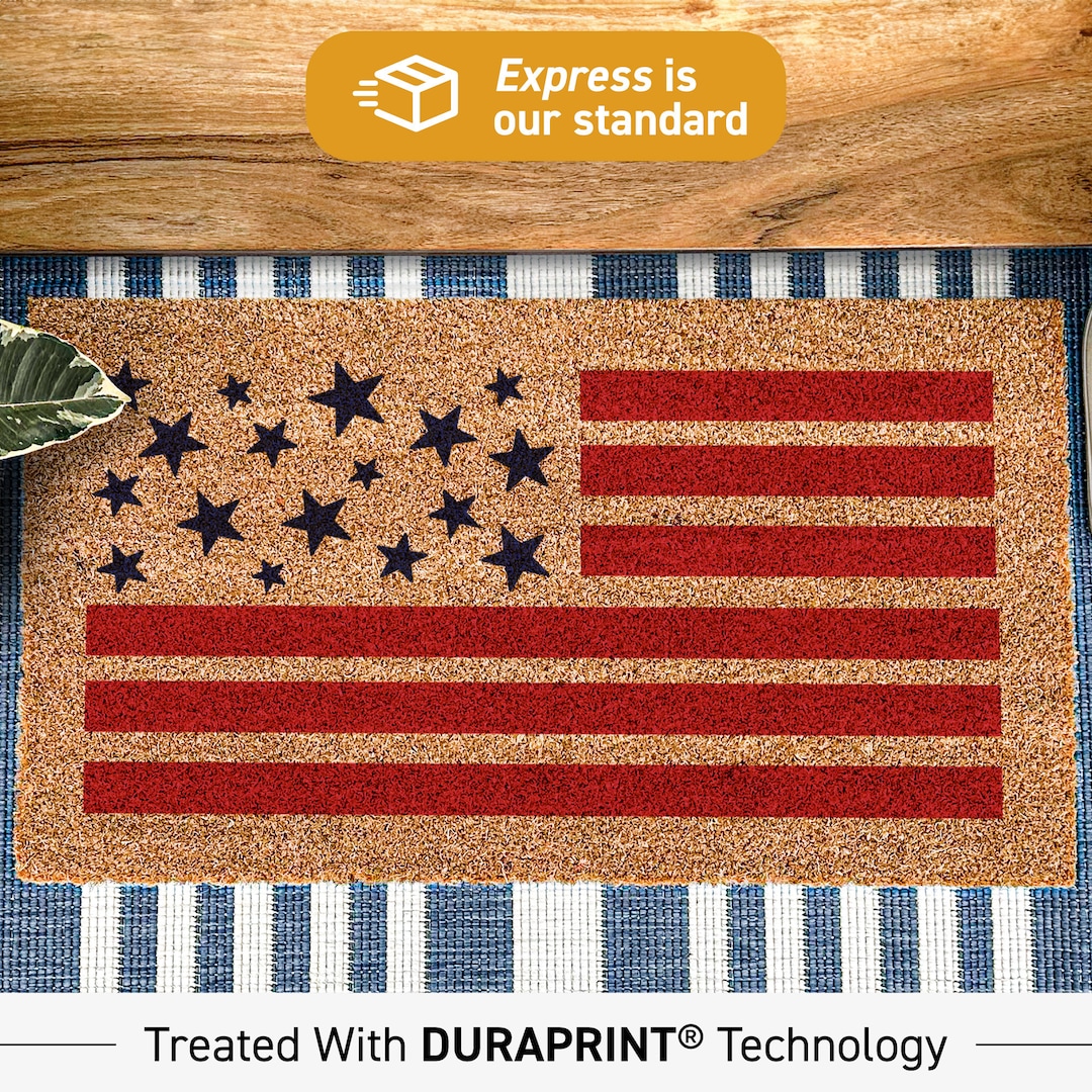 American Flag Stars and Stripes Door Mat, Usa Flag Welcome Rug ...