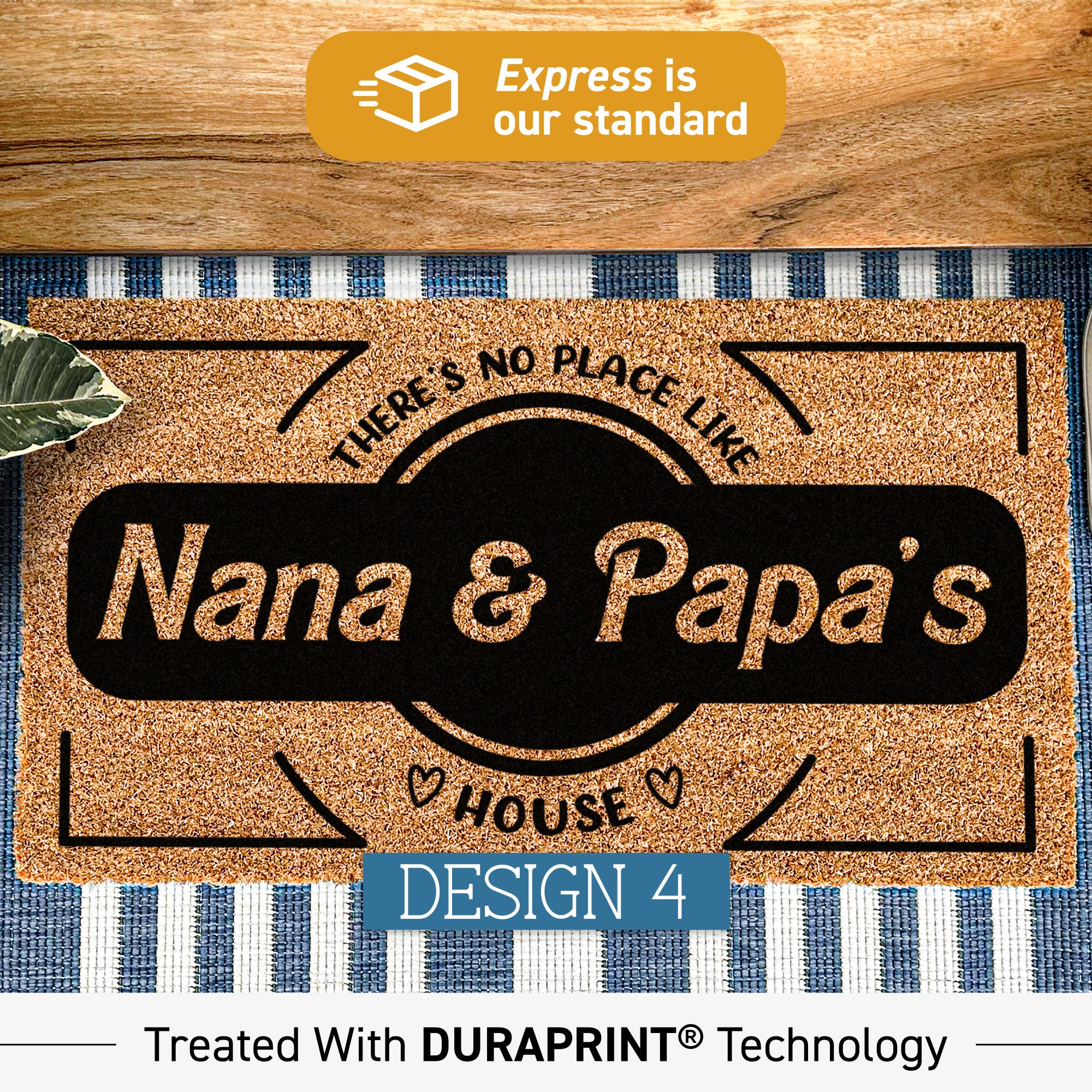 Customized Grandma & Grandpa Doormat, There's No Place Like ...