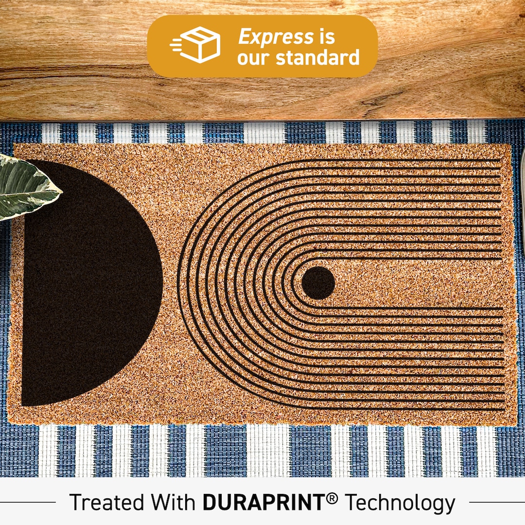 Custom Doormat, Modern Pattern Custom Coir Doormat, Retro Pattern Rug ...