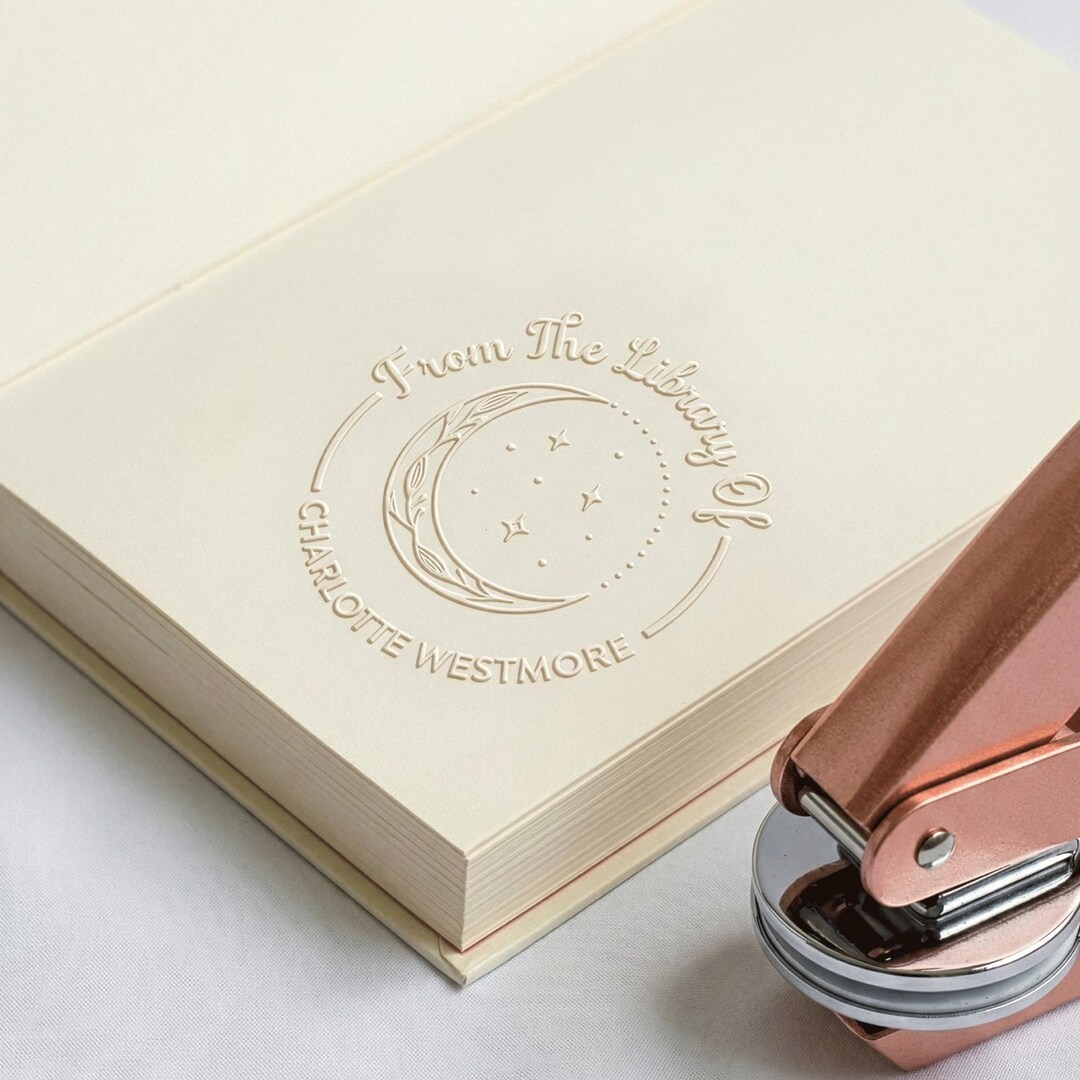 Personalized Book Embosser, Custom Library Stamp - Etsy