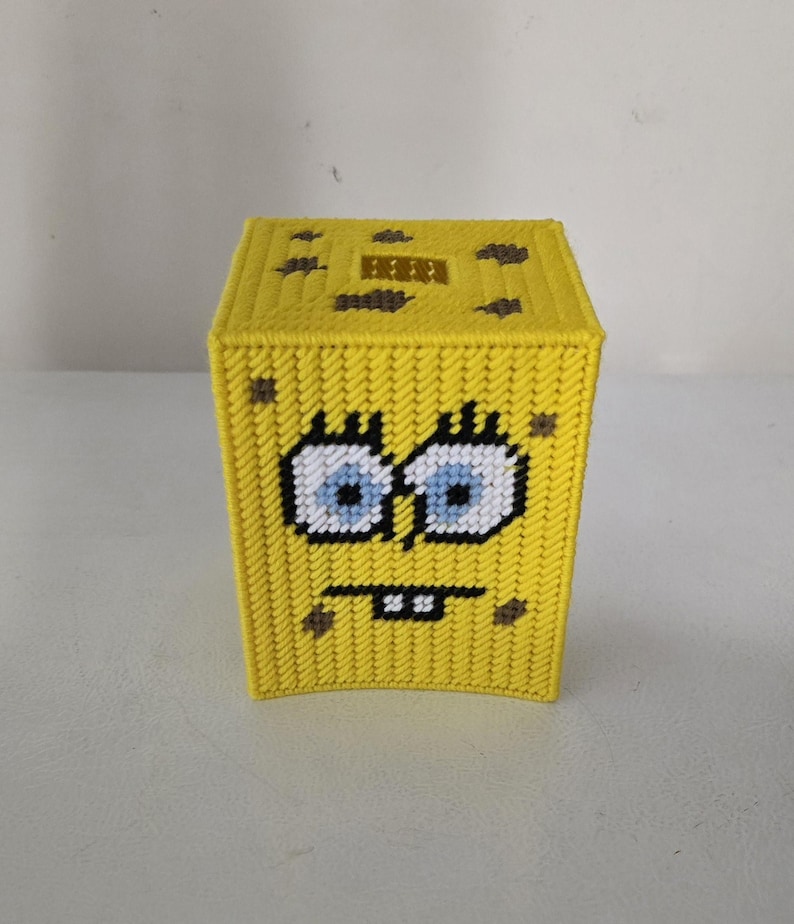 New Handmade Plastic Canvas Spongebob Tissue Box Cover This Item is ...