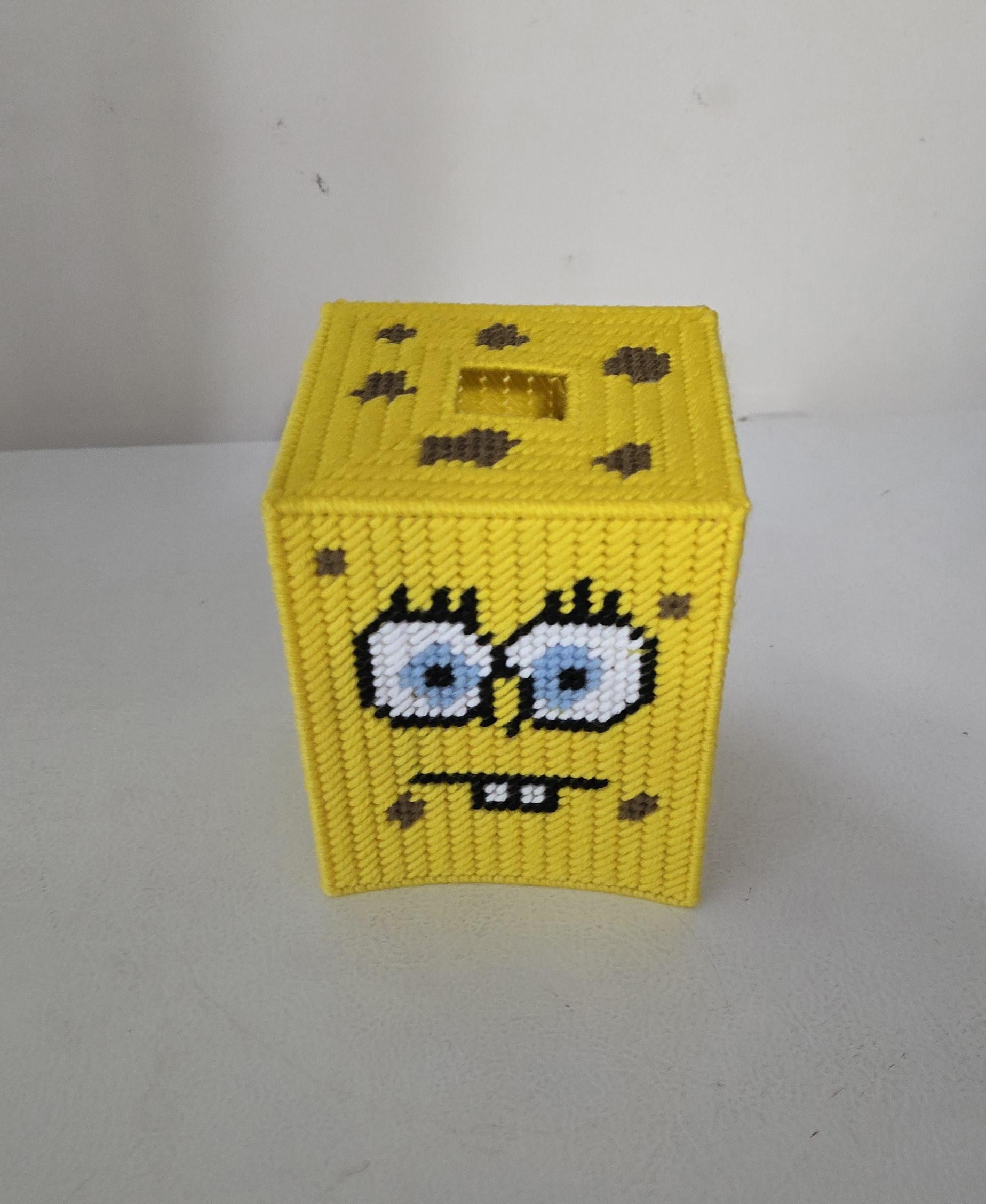 New Handmade Plastic Canvas Spongebob Tissue Box Cover This Item is ...