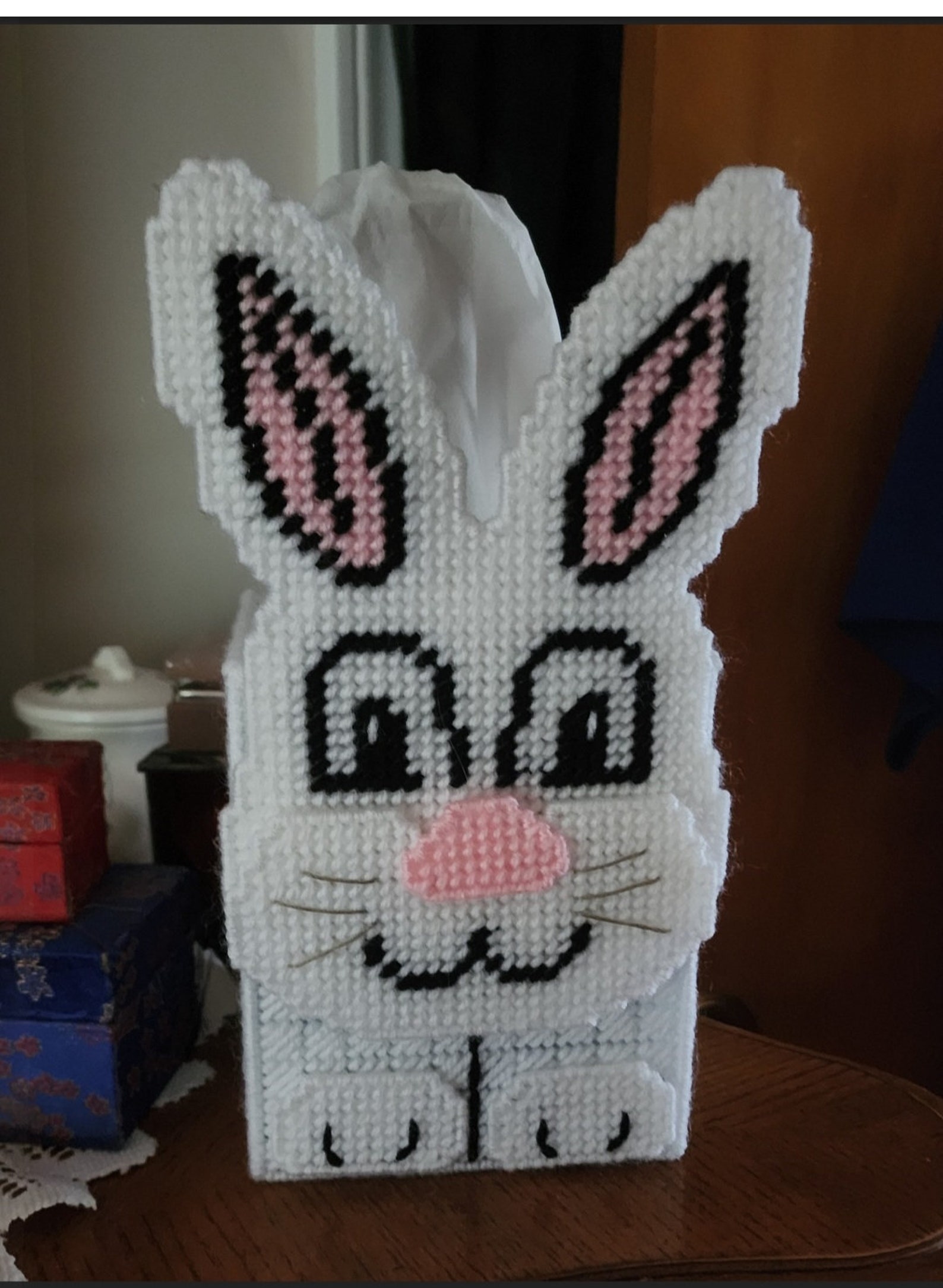 New Handmade Made to Order. Brown Bunny Tissue Box Cover-plastic Canvas ...