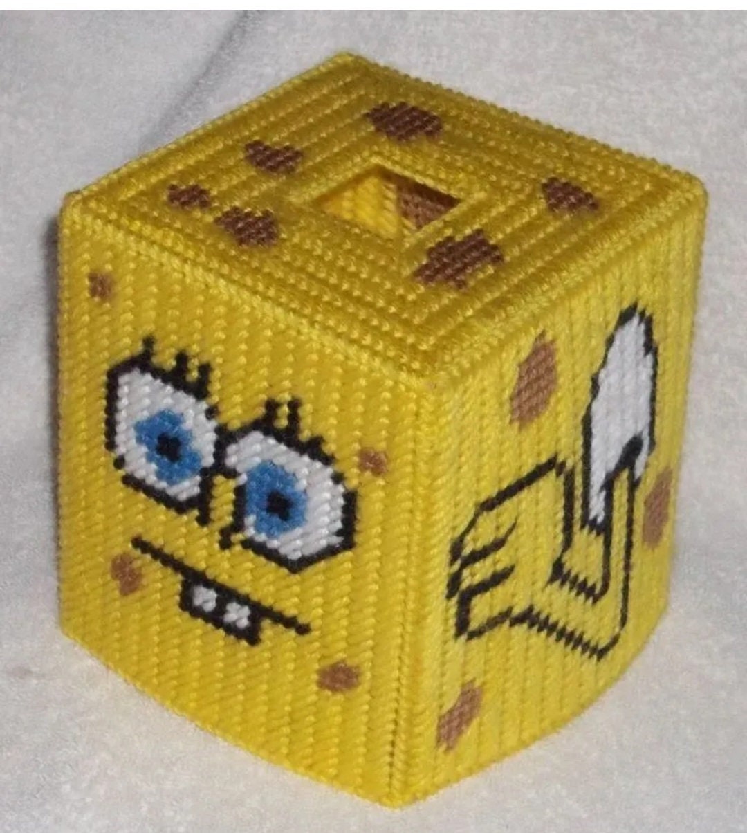 New Handmade Plastic Canvas Spongebob Tissue Box Cover This Item is ...