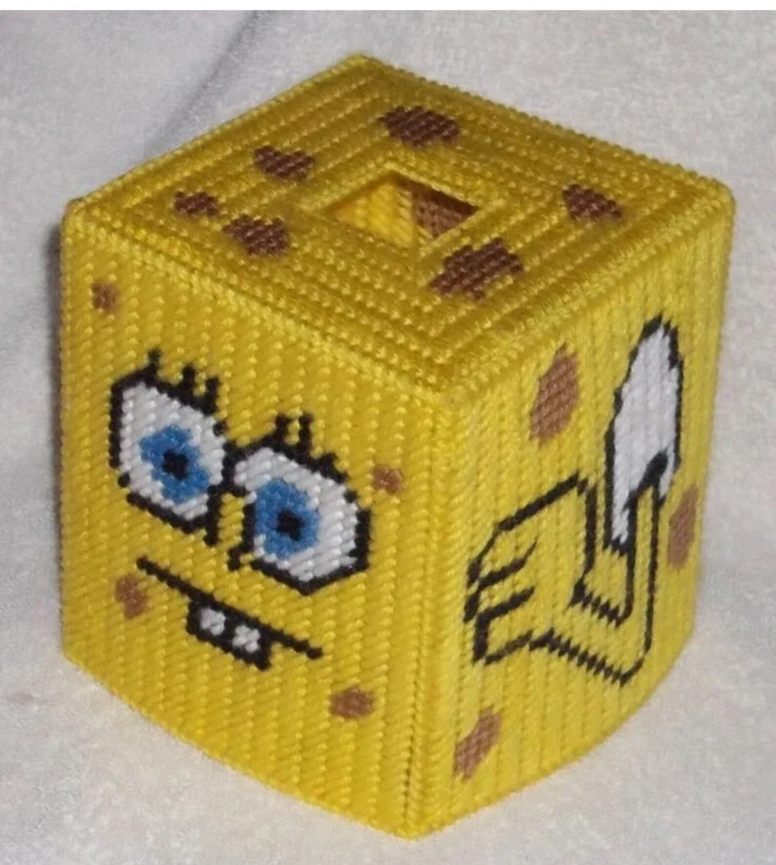 New Handmade Plastic Canvas Spongebob Tissue Box Cover This Item is ...