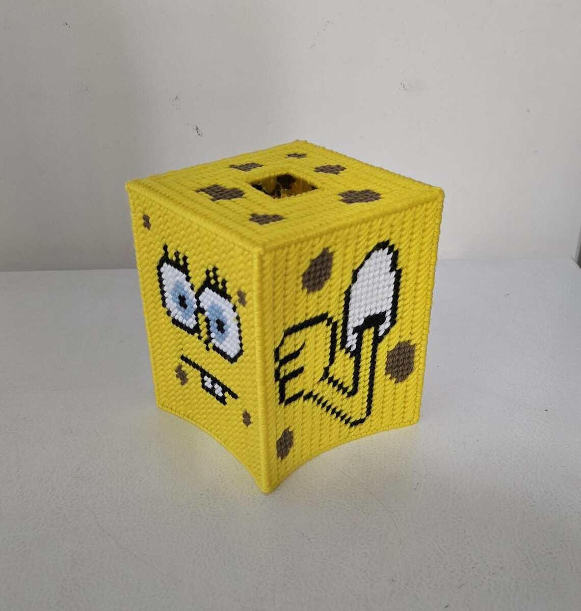 New Handmade Plastic Canvas Spongebob Tissue Box Cover This Item is ...