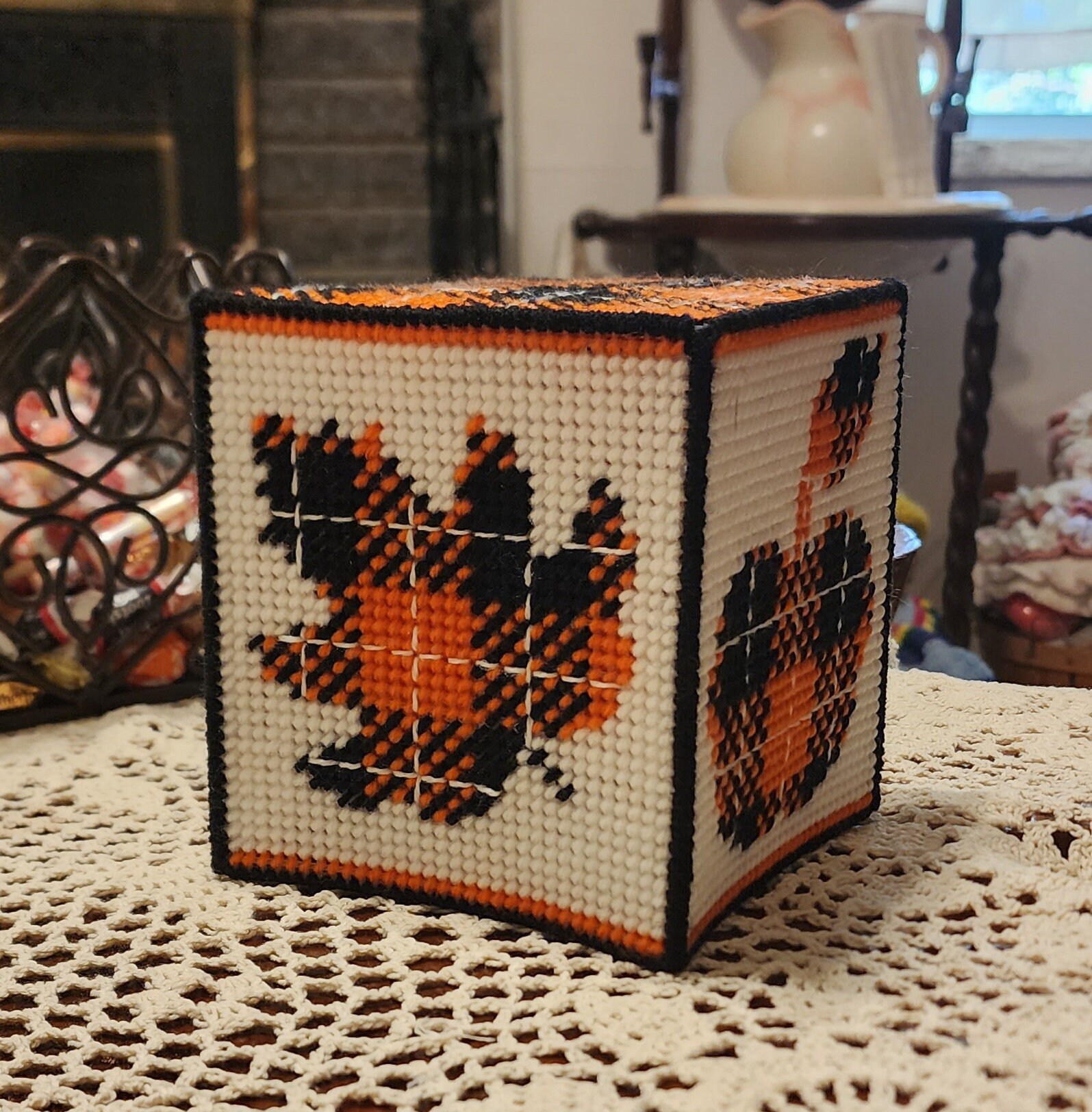 New Handmade Fall Gingham Plastic Canvas Tissue Box Cover. This Item is ...