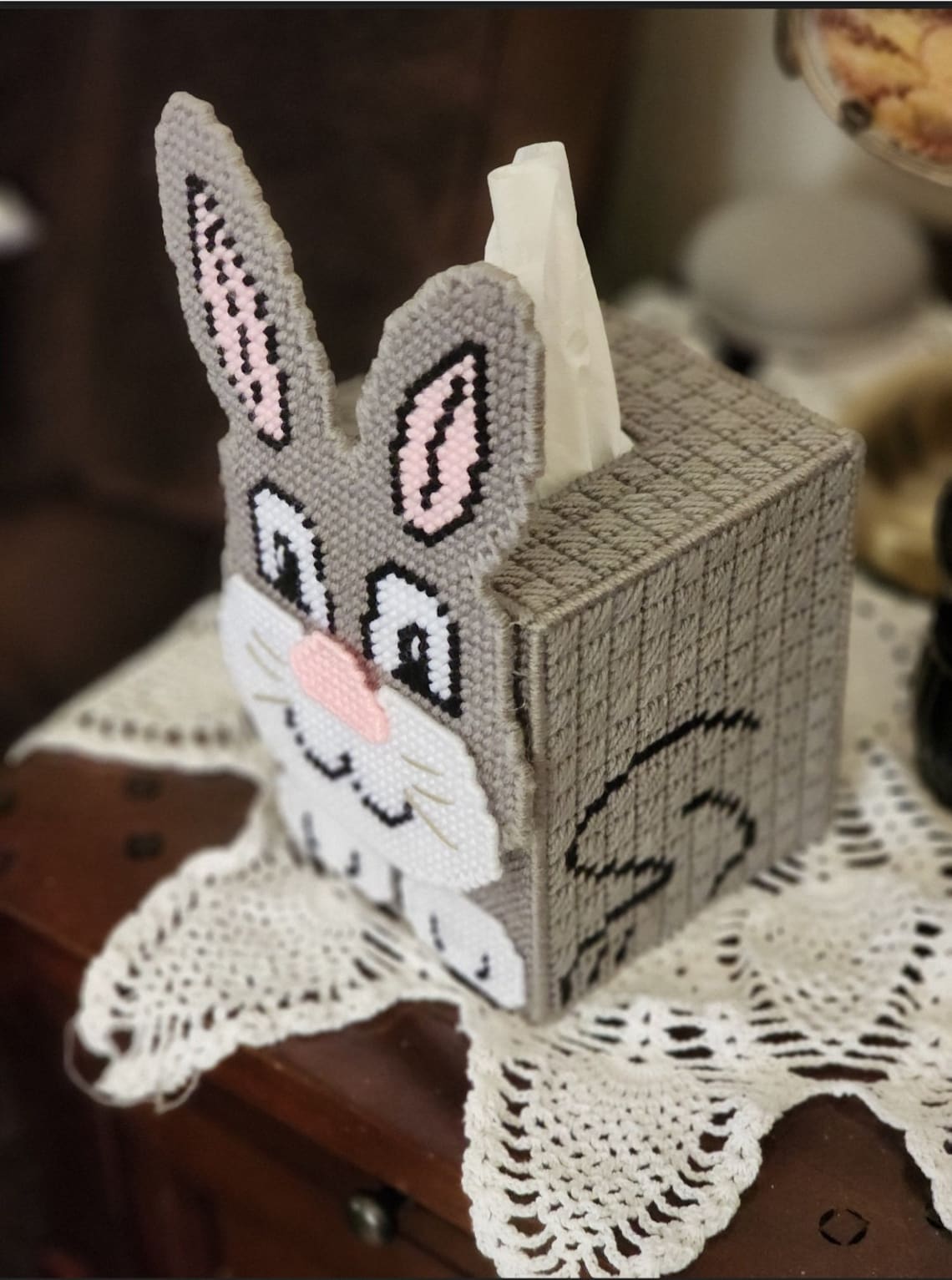 New Handmade Made to Order. Brown Bunny Tissue Box Cover-plastic Canvas ...