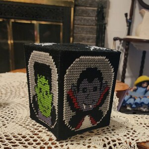 Made to Order. Halloween Ghouls Plastic Canvas Tissue Box Covers. This ...