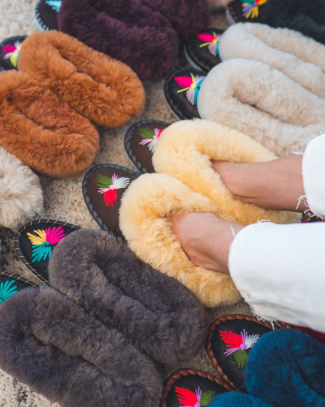 Lucky Dip – Full Sheepskin Slippers by Sheepers - Etsy