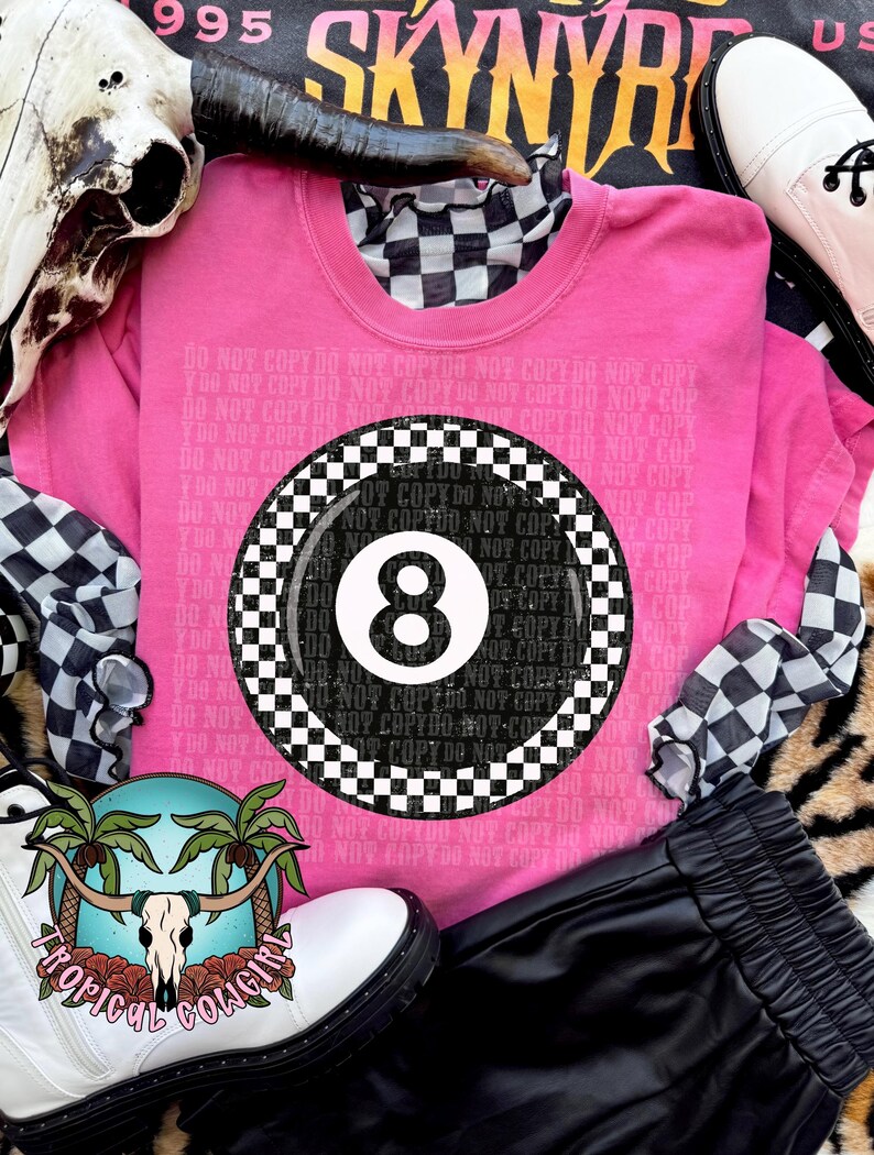 Eight Ball Western Design, Trendy PNG (instant Download) - Etsy