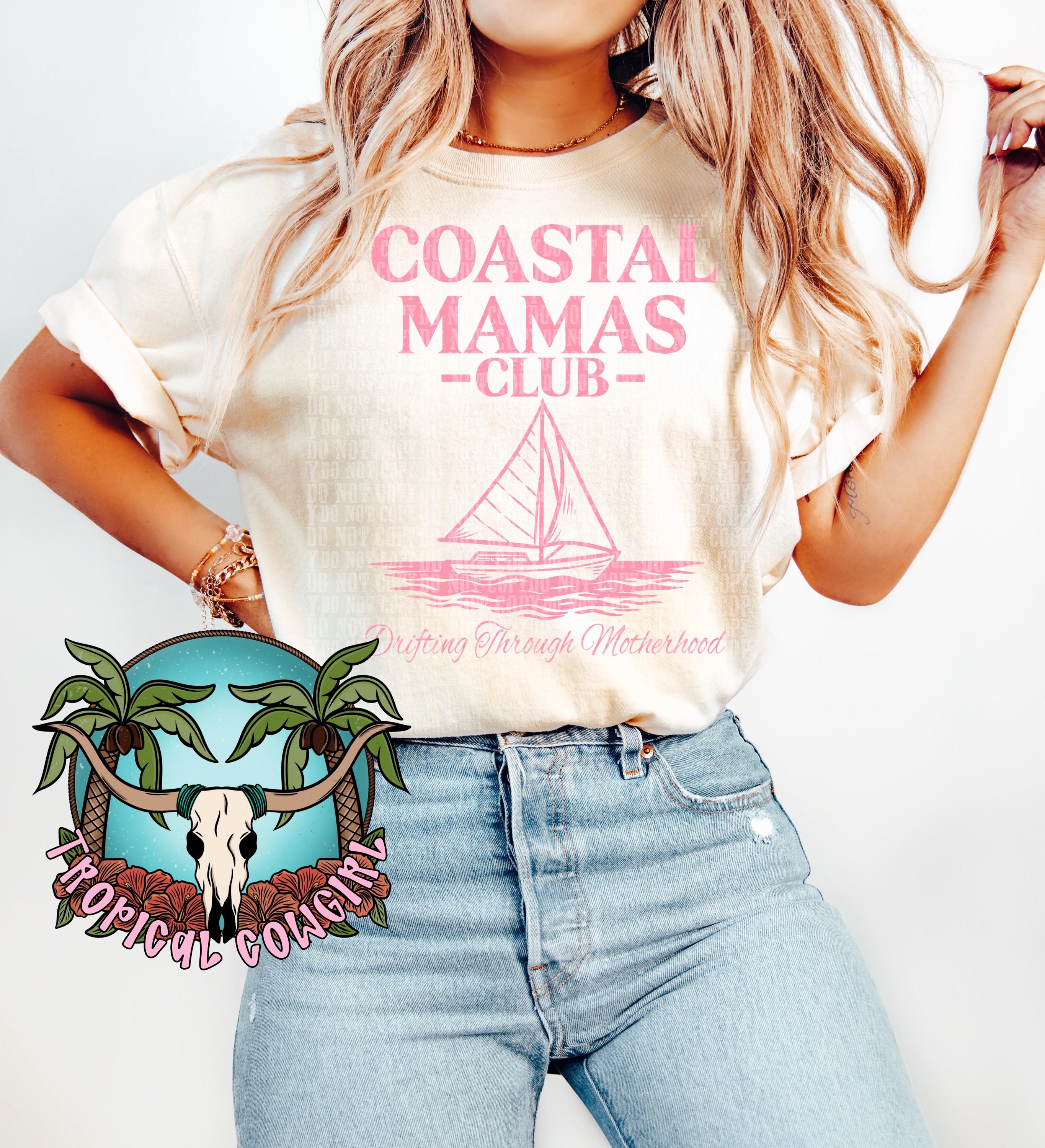 Coastal Mamas Club Png, 5 Colors Included, Beach Png, Trendy Beach Png ...