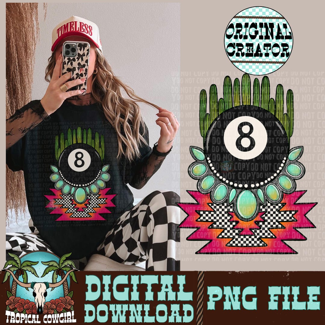 Eight Ball PNG, Western Eight Ball Png, Aztec Png, Western Shirt Design ...
