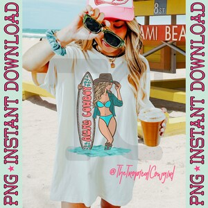 Aloha Cowboy PNG, Beach PNG, Cowgirl Png, Western Shirt Design, Beach ...
