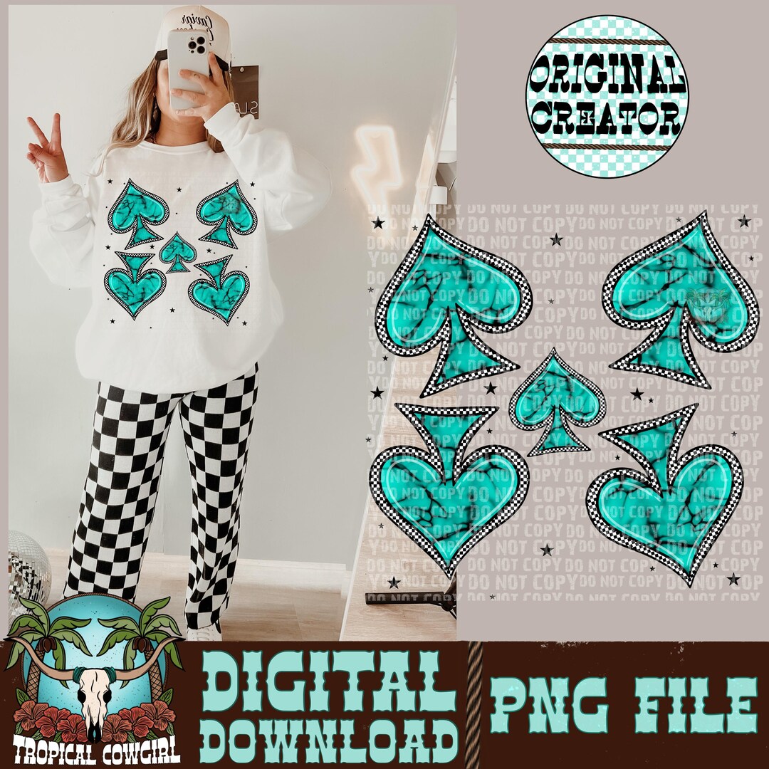 Spade PNG, Western Shirt Design, Turquoise Spade PNG, Western Spades ...