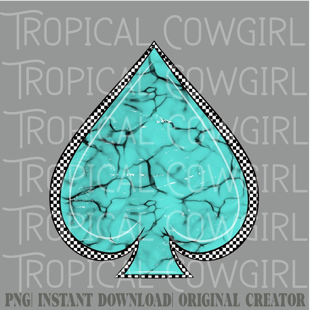 Western Spades PNG, Western, Retro, Turquoise, Checkered, Cactus ...