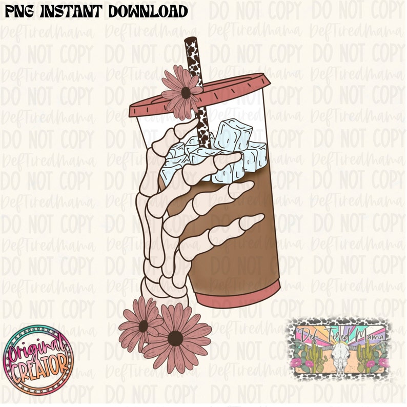 ORIGINAL CREATOR** Iced Coffee Png| Skeleton Hand Png| Coffee Png ...