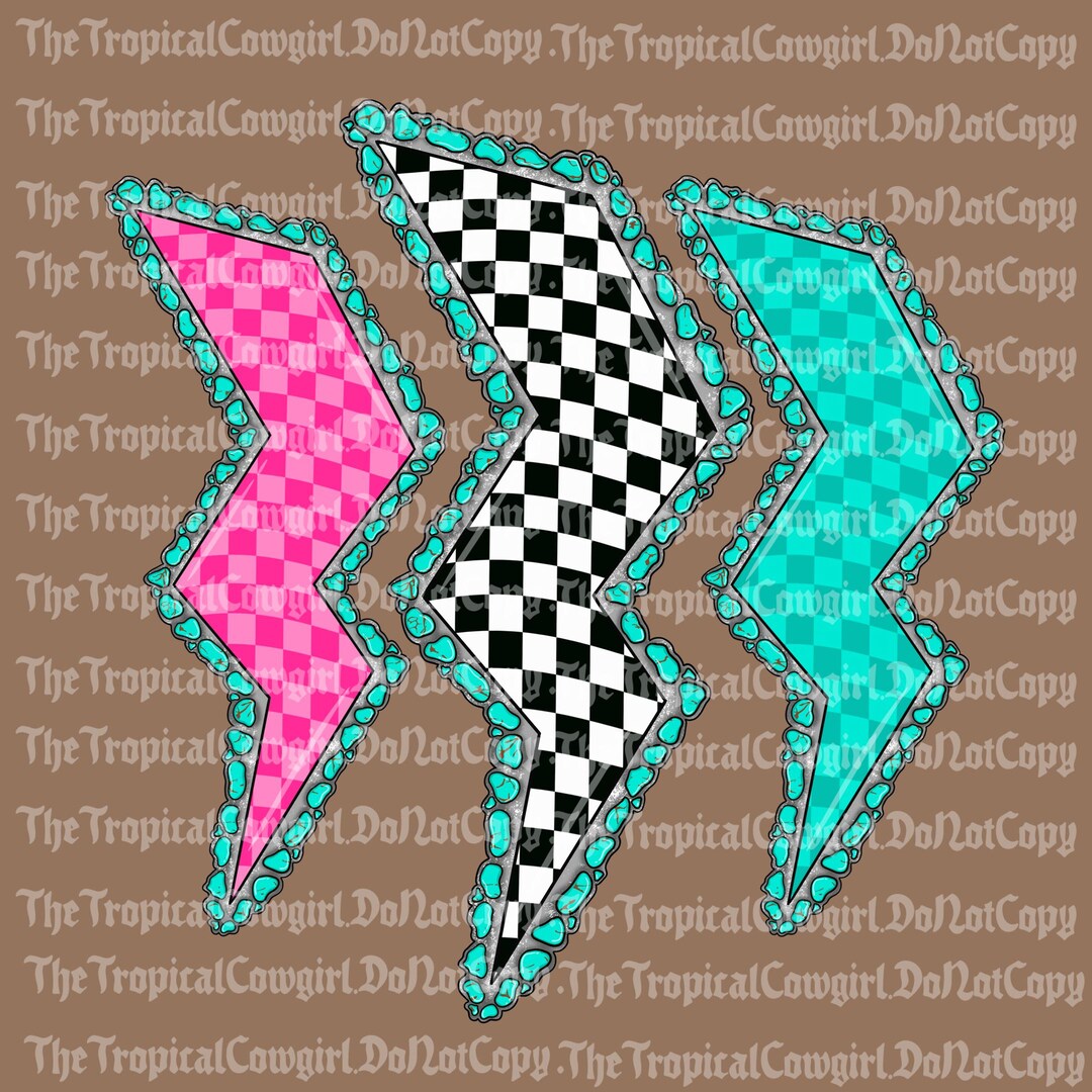 Western Lightning Bolt Png, Western Png, Western Design, Checkered ...