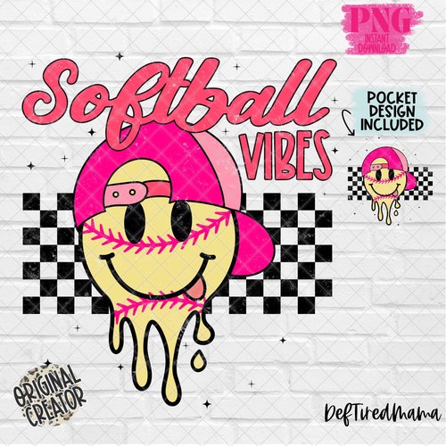 Softball Vibes PNG Baseball PNG Sports Design Sublimation - Etsy