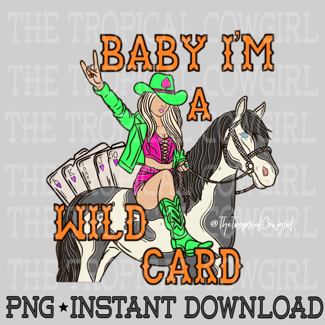 Wild Card PNG, Cowgirl PNG, Western Png, Instant Download, Horse Png ...