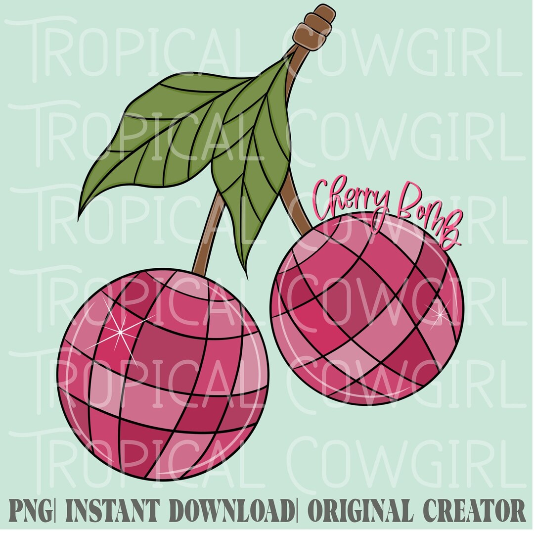 Disco Cherries PNG| Cherry Bomb Png| Retro Png| Retro Sublimation ...