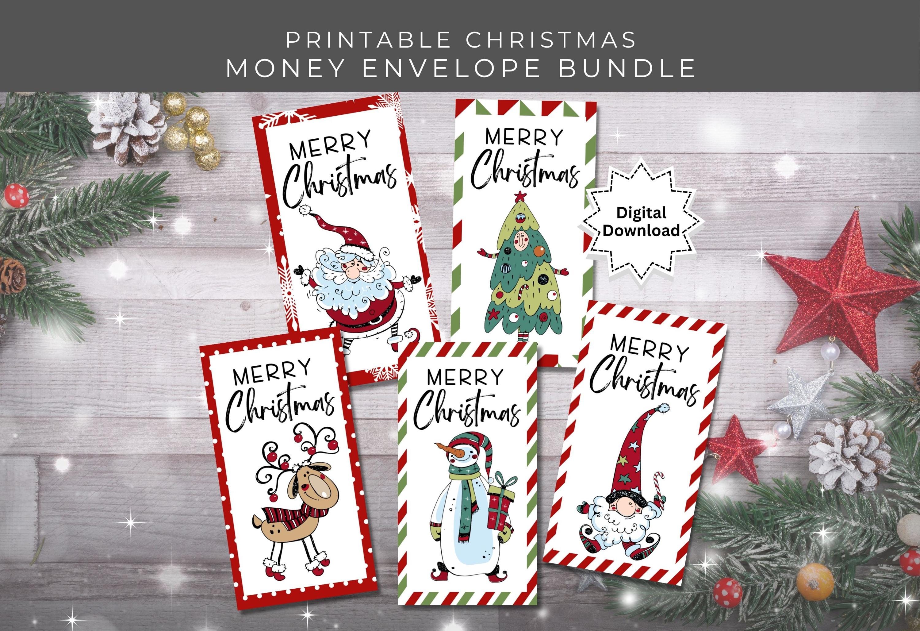 Printable Christmas Money Envelope Bundle | Set of 5 Fun Xmas Designs ...