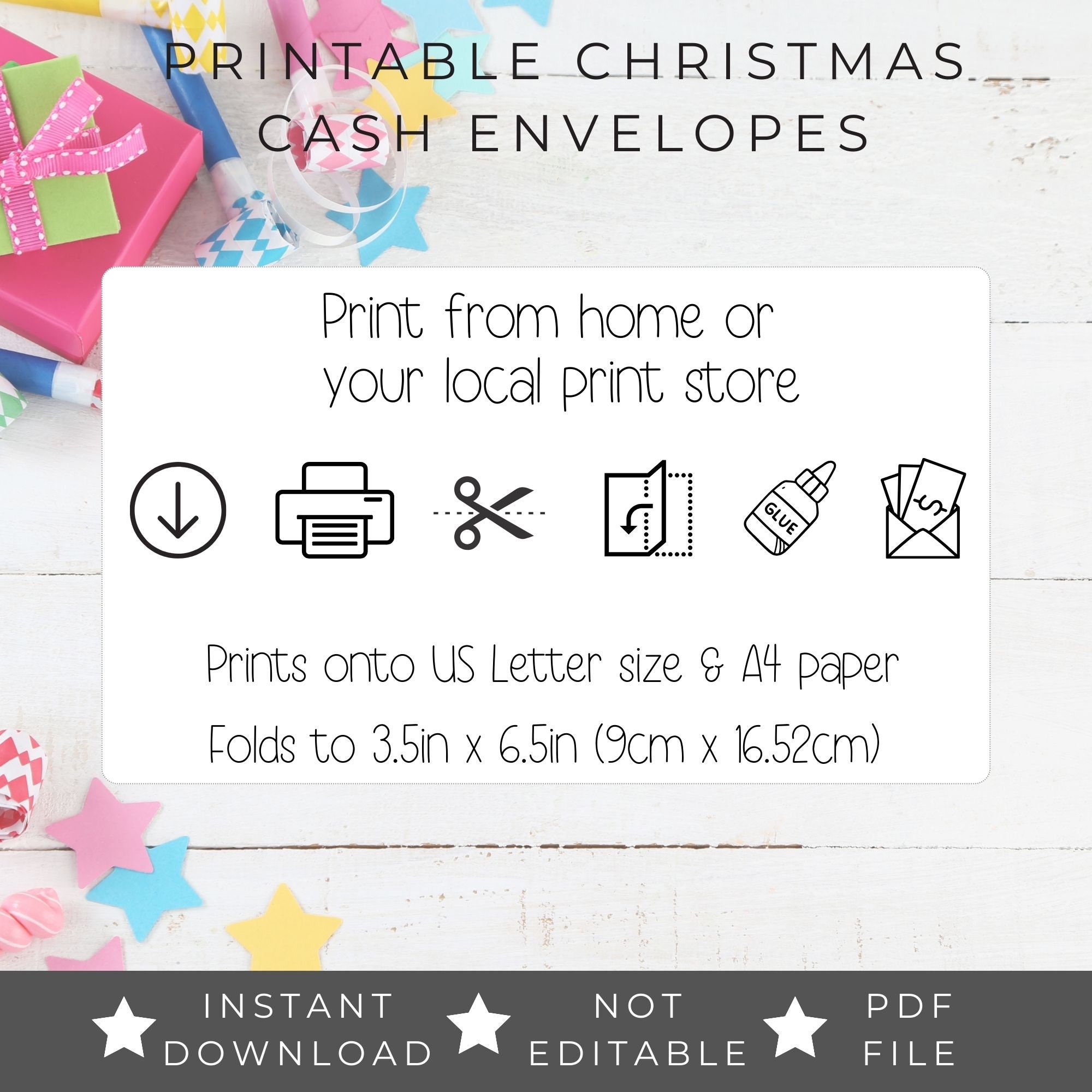 Printable Birthday Money Envelope in Bright Rainbow Colours | Set of 3 ...