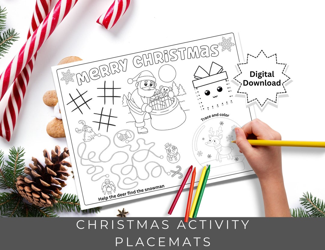 Printable Christmas Activity Placemat for Kids | Fun Classroom Activity ...