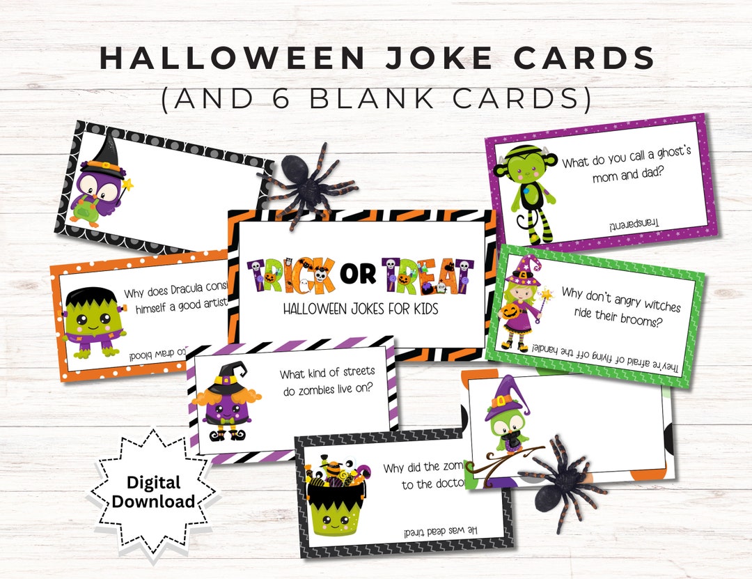 Printable Halloween Joke Cards for Kids | Funny Lunch Notes | Candy ...