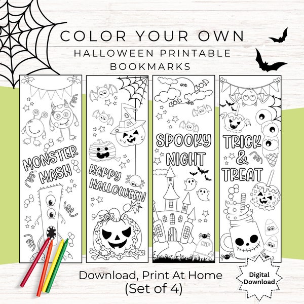 Printable Halloween Bookmarks - Etsy