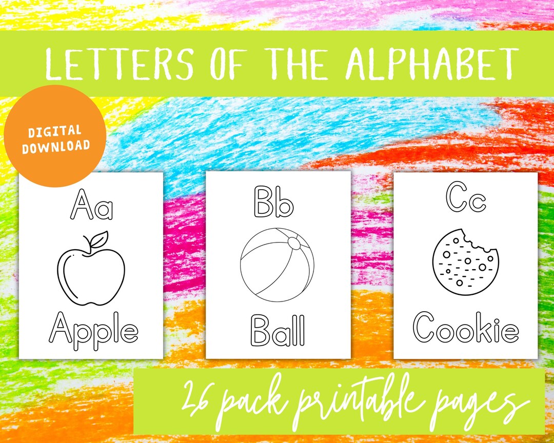 Letters of the Alphabet Coloring Pages for Kids Easy Download and Print ...