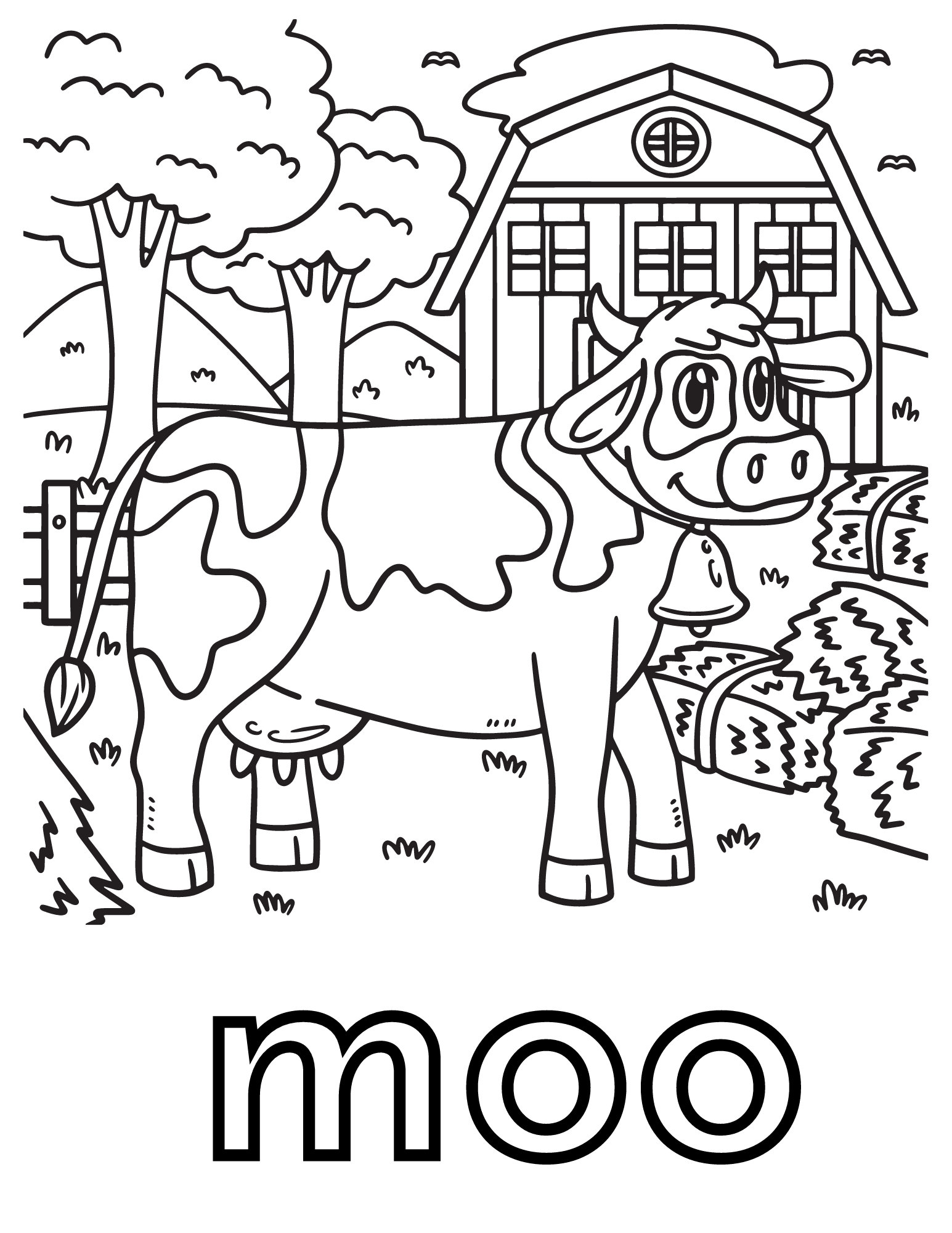 Farm Animals Coloring Pages for Kids Easy Download and Print Pages - Etsy