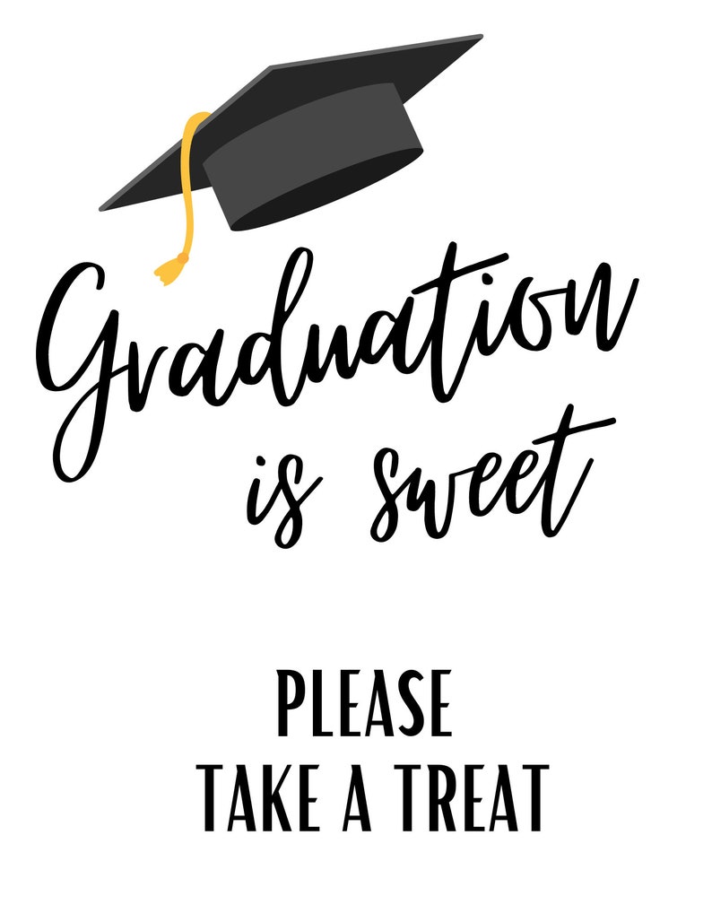 Graduation is Sweet Printable Sign SVG PNG JPG - Etsy