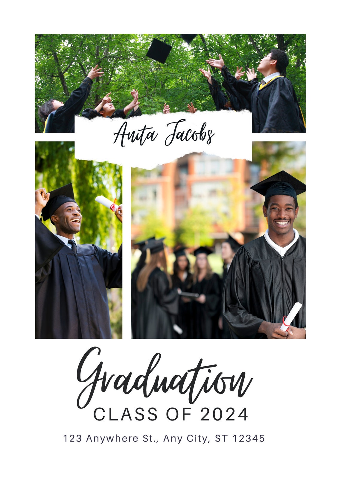 Graduation Announcement Edit & Print Canva Announcement Template - Etsy