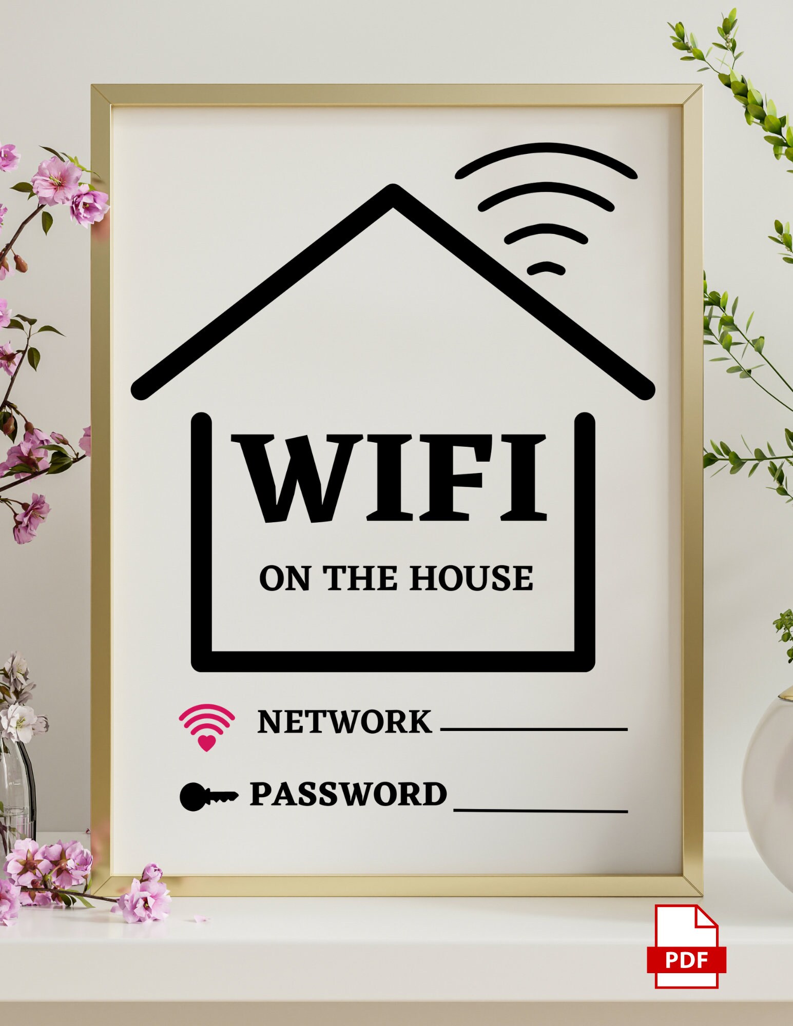 Print at Home WIFI Password Instant Download Air B and B Sign Ready to ...
