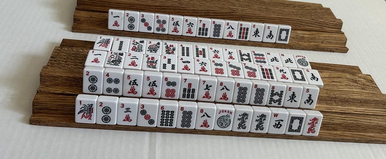 A Set of Two (2) Siamese Mahjong Racks Made for Two Players. - Etsy