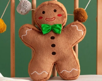 Gingerbread Man Sherpa Pillow, Faux Fur Christmas Pillow, Christmas ...