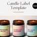 Gradient Candle Label Template, Editable Candle Sticker, Retro Candle ...