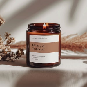 Modern Candle Label Template for Canva, Candle Jar Sticker Design ...