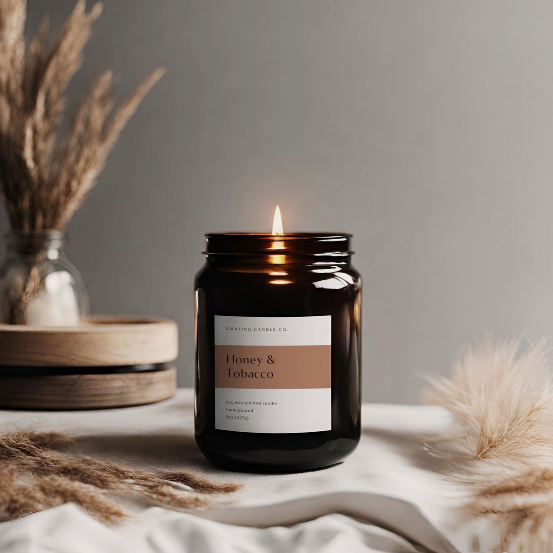 Modern Candle Label Template for Canva, Candle Jar Sticker Design ...