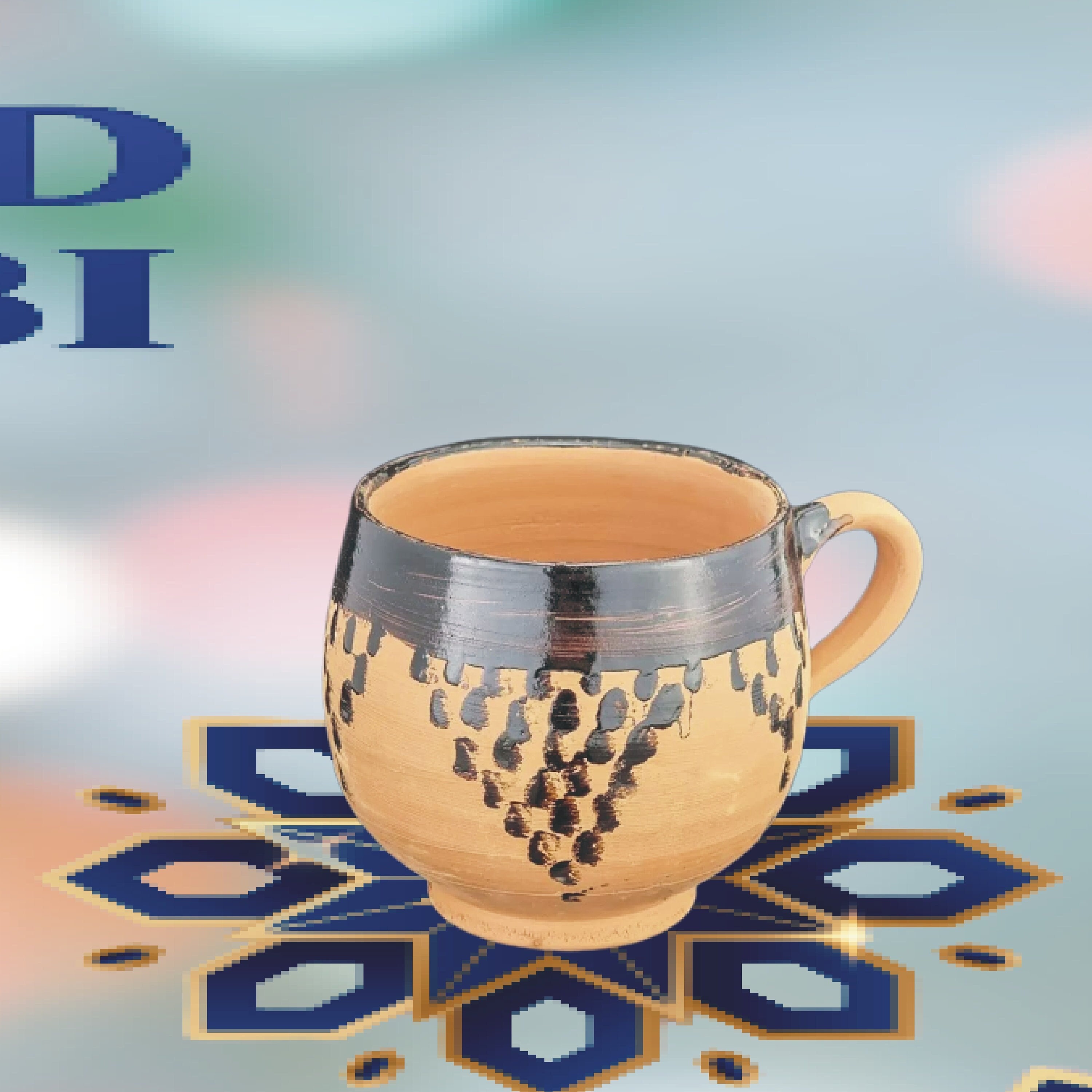 Mug Marocain En Céramique Terre Cuite Rouge Peinte à La Poix Nature - Etsy