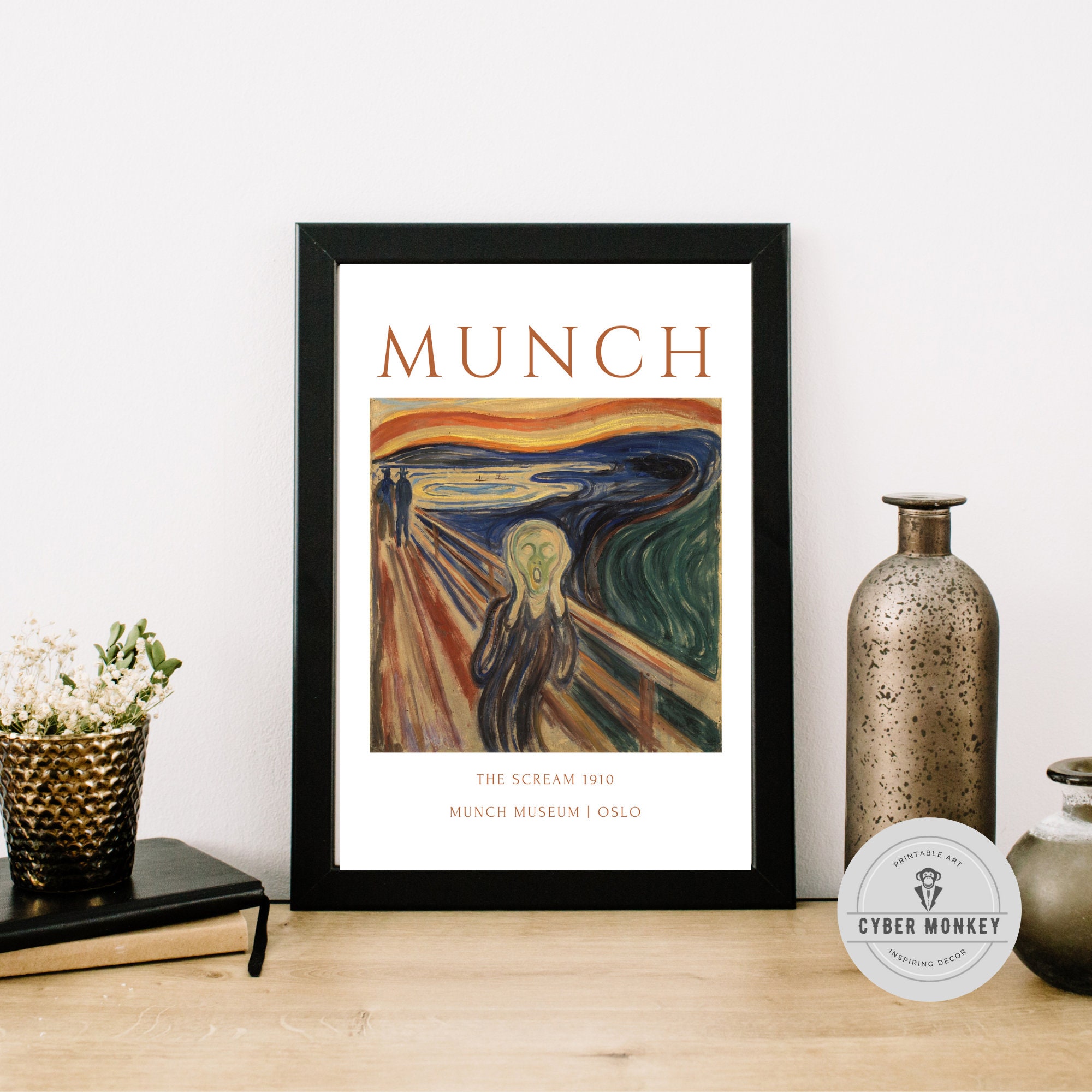 Edvard Munch Edvard Munch Canvas the Scream 1910 Museum - Etsy
