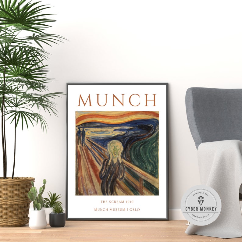 Edvard Munch Edvard Munch Canvas the Scream 1910 Museum - Etsy